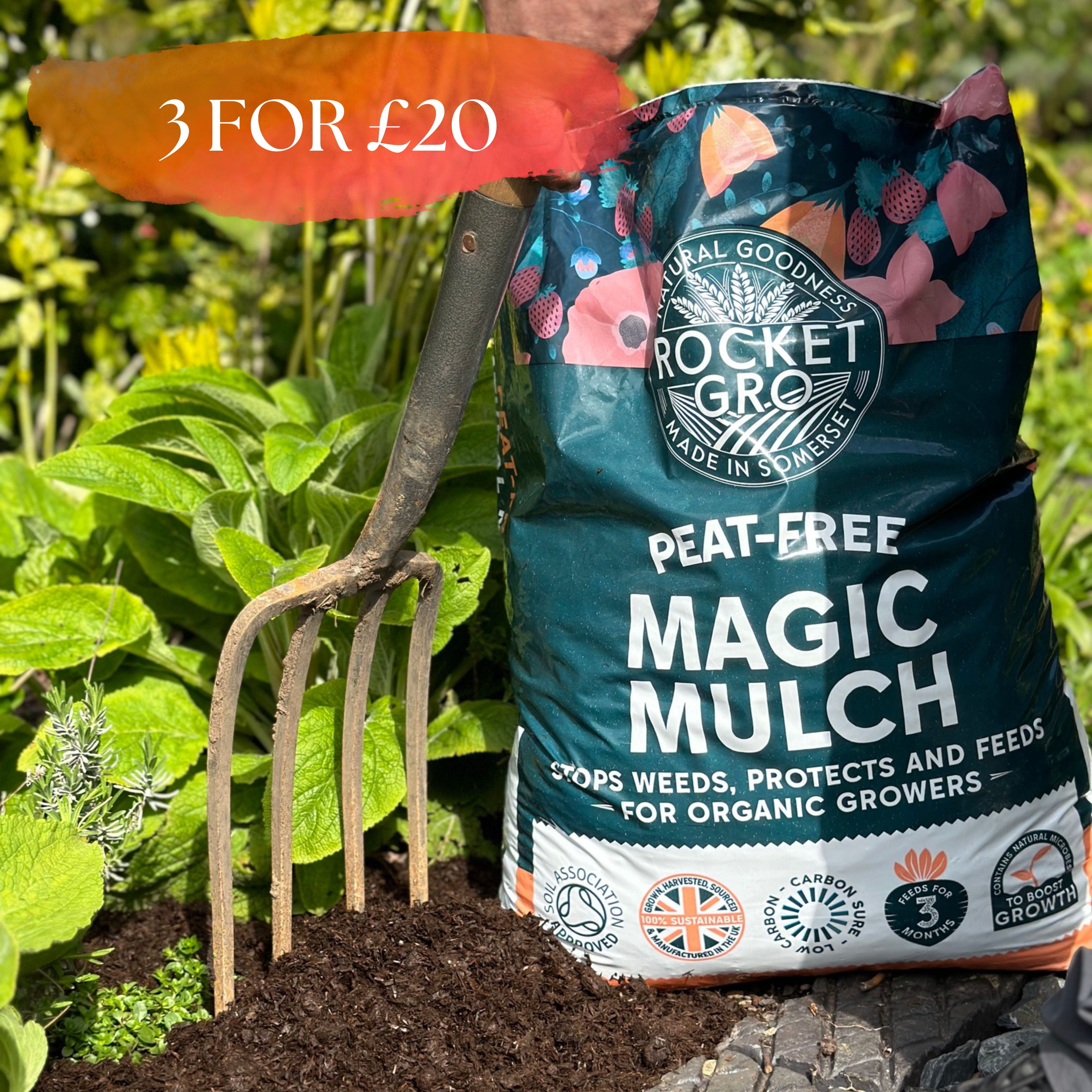 RocketGro Magic Mulch 50L | Peat-Free Organic Garden Mulch ...